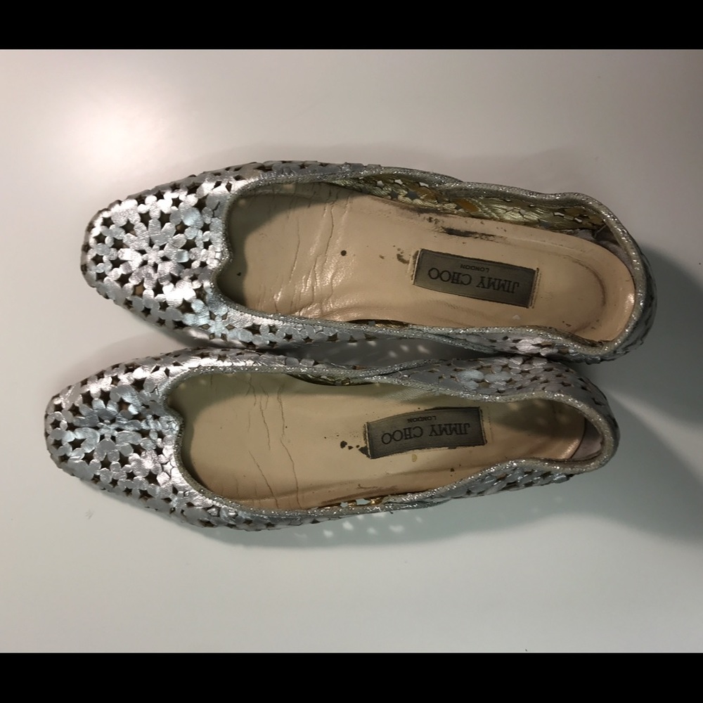 Jimmy Choo Metallic Laser Cut Flats - Gem